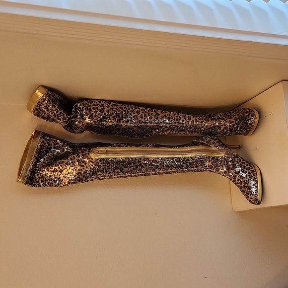 Colin Stuart | Shoes | Colin Stuart Sequin Leopard Boots | Poshmark